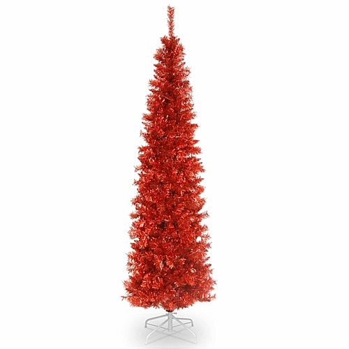 Click here for National Tree 6ft. Red Tinsel Tree prices