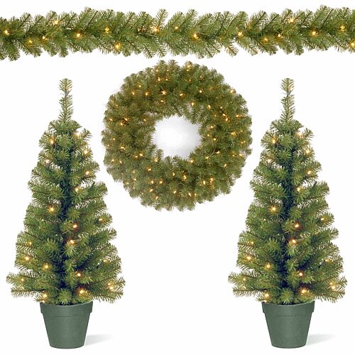 Click here for National Tree 4pc. Pre-Lit LED Promotional Assortm... prices