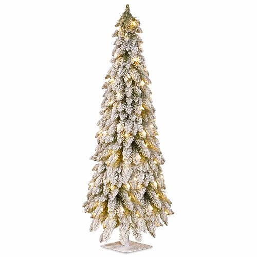 Click here for National Tree 5ft. Snowy Down Swept Pre-Lit Forest... prices