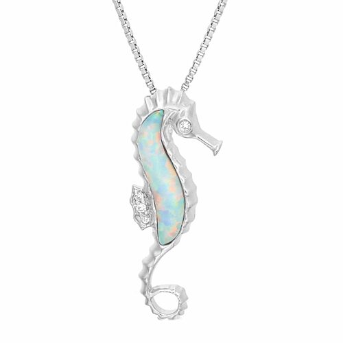 Click here for Seahorse Womens Diamond Accent Lab Created White O... prices