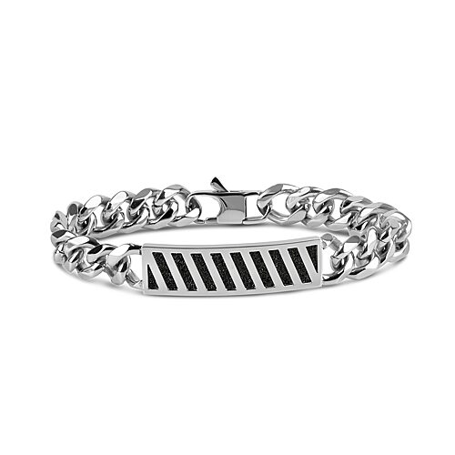 Click here for Mens Stainless Steel Solid Id Bracelet  One Size prices