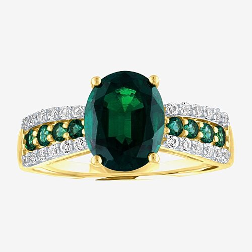 Click here for Womens Lab Created Green Emerald 10K Gold Cocktail... prices