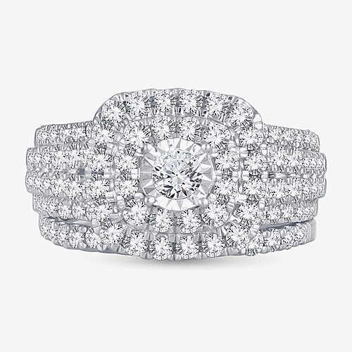 Click here for 2 CT.T.W. Natural Diamond Cushion Shape Side Stone... prices