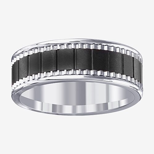 Click here for Mens 7MM Ceramic Wedding Band  9  Grey prices