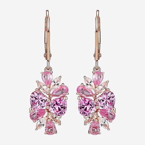 Click here for Womens Lab Created Pink 14K Rose Gold Over Silver... prices