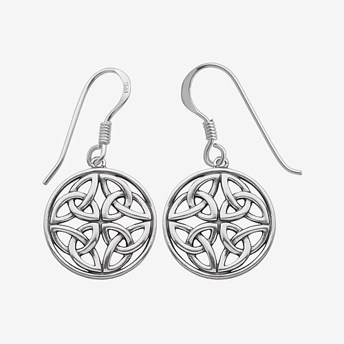 Click here for Sterling Silver Celtic Circle Drop Earrings  One S... prices