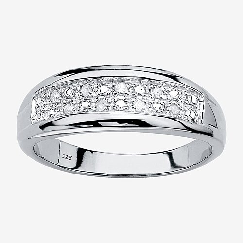 Click here for Mens 1/8 CT. T.W. Natural White Diamond Platinum O... prices