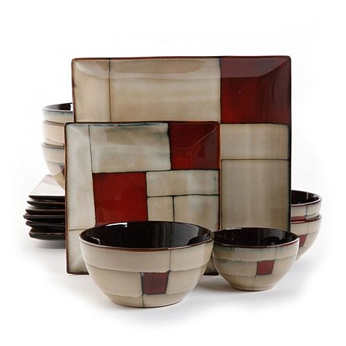 Gibson Elite Azeal 16-pc. Double Bowl Dinnerware Set  One Size  Beige