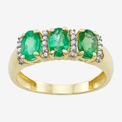 Click here for Womens Genuine Green Emerald & 1/10 CT. T.W. Genui... prices