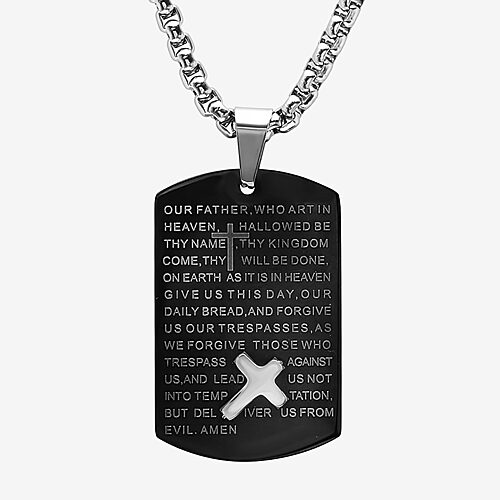 Click here for Steeltime LordS Prayer Mens Stainless Steel Cross... prices