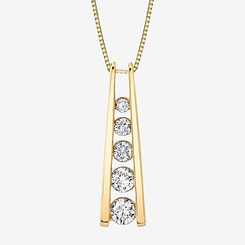 Click here for 5- Stone Ladder Sirena Womens 1/2 CT. T.W. Natural... prices