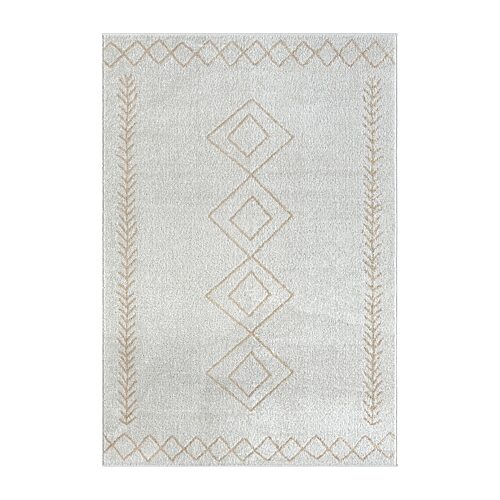 Calixta Bien Diamond Stain Resistant Indoor Rectangular Area Rug  One Size  Beige