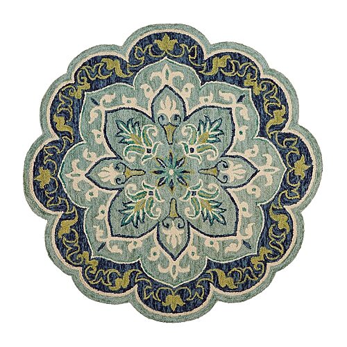 Lr Home Radiance Rdc-077 4 x 4 Round Area Rug - Teal
