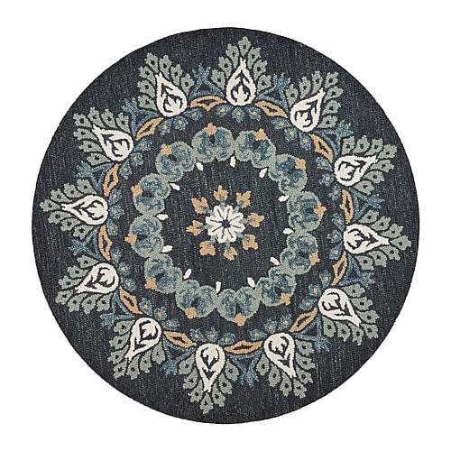 Click here for Daisy Cel Floral Hand Tufted Indoor Round Area Rug... prices