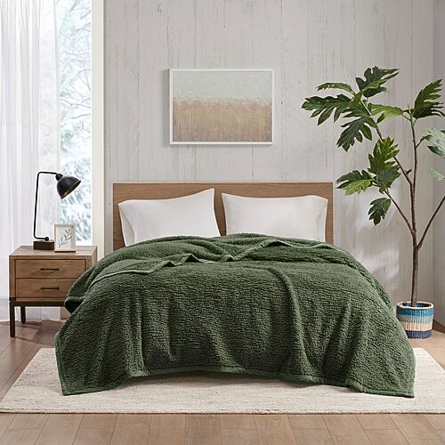 Click here for Woolrich Burlington Berber Blanket  Twin - Green prices