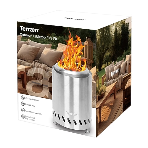 Click here for Terraen Outdoor Tabletop Fire Pit  One Size  Silve... prices