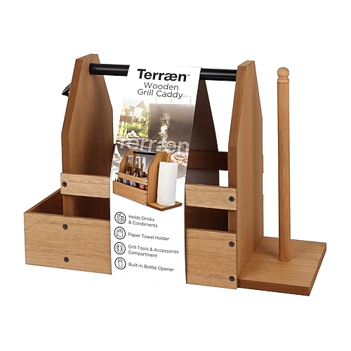 Click here for Terraen Wooden Grill Caddy  One Size  Brown prices