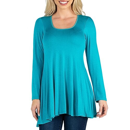 Click here for 24/7 Comfort Apparel Long Sleeve Solid Flared Tuni... prices