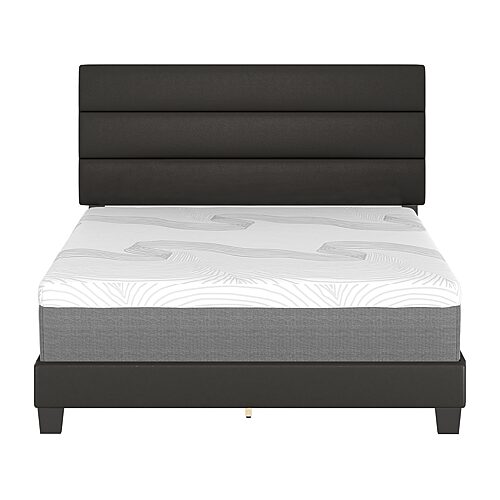Click here for Parks Upholstered Wooden Platform Bed  One Size  B... prices
