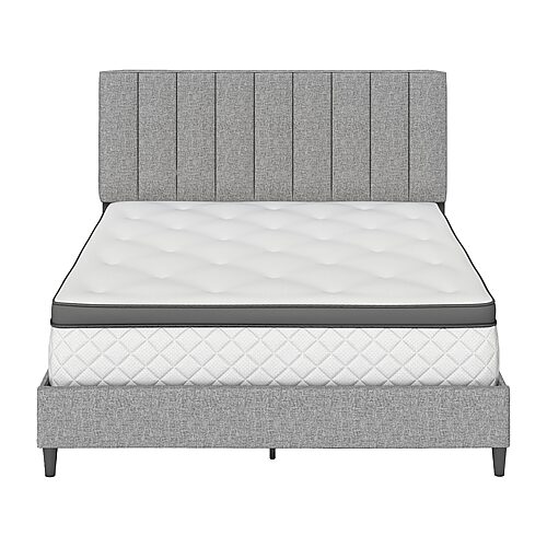 Click here for Lenora Upholstered Wooden Bed  One Size  Gray prices