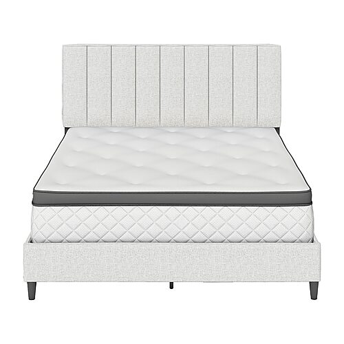 Click here for Lenora Upholstered Wooden Bed  One Size  Beige prices