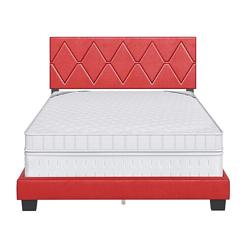 Click here for Celeste Wooden Platform Bed  One Size  Red prices