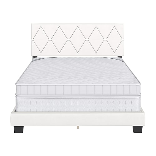 Click here for Celeste Wooden Platform Bed  One Size  White prices