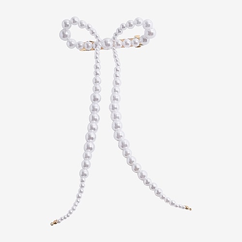 Click here for Bijoux Bar Bow White Barrette  One Size  White prices