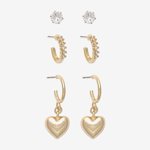 Click here for Mixit Gold Tone Stud & Hoop Womens Cubic Zirconia... prices