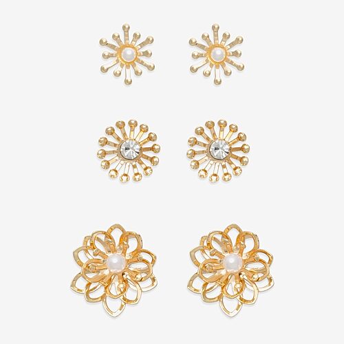 Click here for Mixit Gold Tone Stud Womens Glass Flower Hypoaller... prices