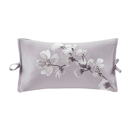 N Natori Sakura Blossom Embroidered Decorative Pillow  12 x 20 - Lilac
