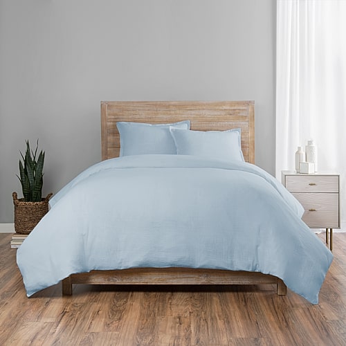 Click here for Vue Lark Solid 3pc Cotton Duvet Set  One Size  Blu... prices