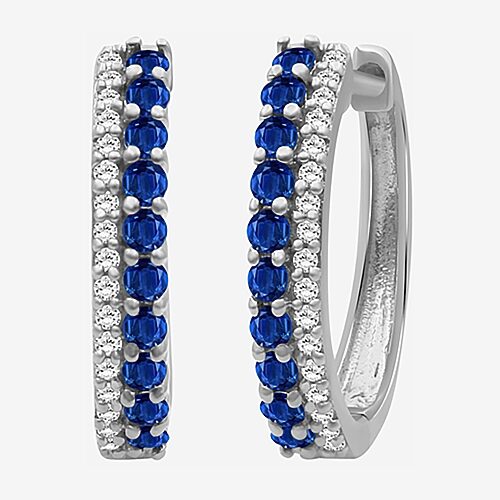 Click here for Womens Diamond Accent Gemstone 10K Gold 17.8mm Hoo... prices