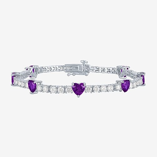 Click here for Gemstone Pure Silver Over Brass Heart 7.5 Inch Ten... prices