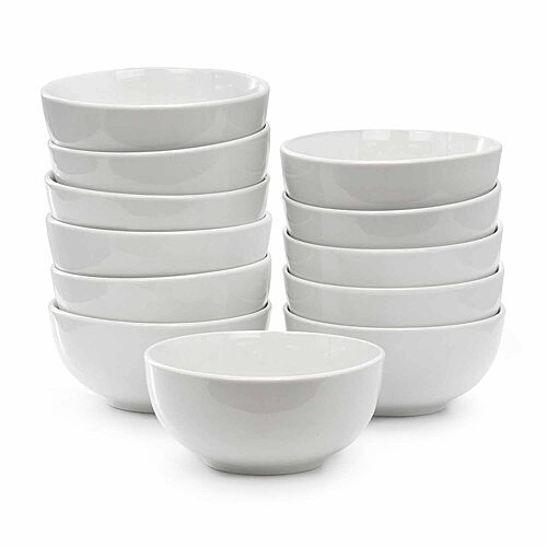Elama Professional Kitchen 12 Piece Porcelain Bowl Set in White