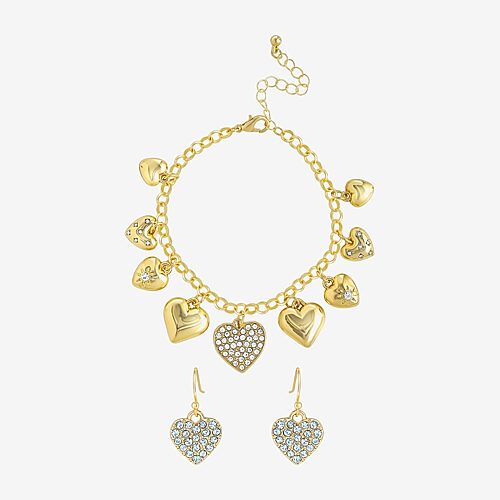 Click here for JS Jessica Simpson Gold Tone Charm Bracelet & Drop... prices