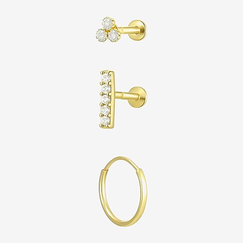 Click here for Gold Addiction Womens Cubic Zirconia 10K Gold 3 Pa... prices