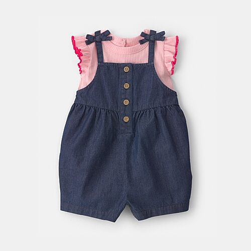 Click here for Carters Baby Girls Ruffled Sleeve T-Shirt and Cham... prices