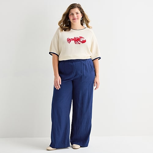 Click here for St. Johns Bay Womens Plus Wide Leg Pull-On Pant  1... prices