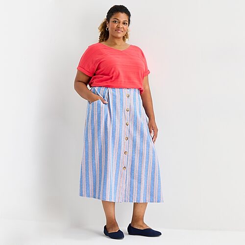 Click here for St. Johns Bay Womens Plus Midi A-Line Skirt  3x  B... prices