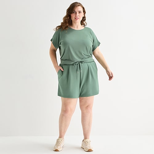 Click here for Stylus Womens Plus Pull-On Short  2x  Green prices