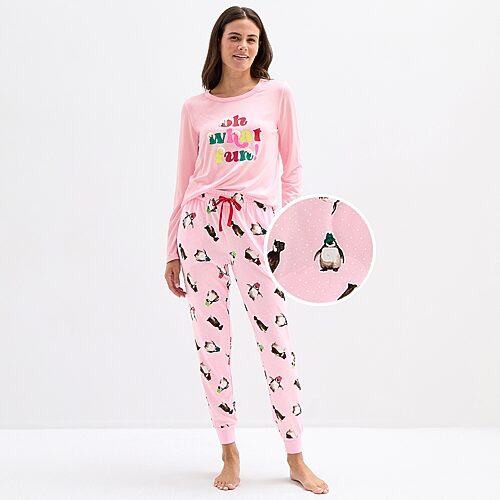 Click here for Sleep Chic Womens Crew Neck Long Sleeve 2-pc. Paja... prices