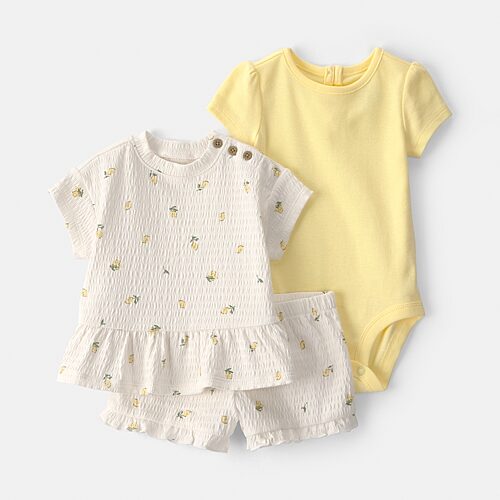 Click here for Carters Baby Girls 3-pc. Short Set  6 Months  Yell... prices