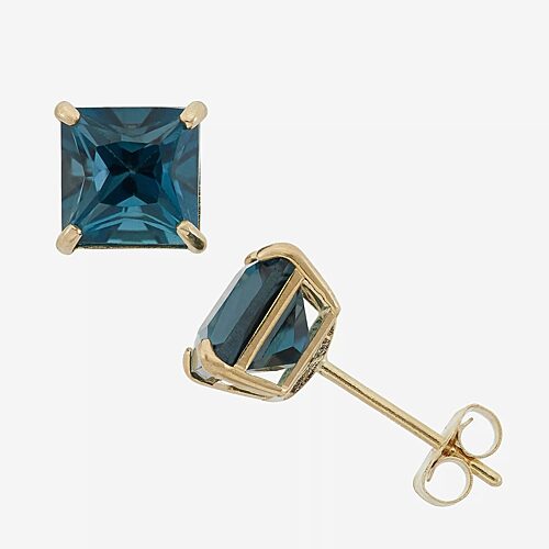 Click here for Genuine Blue Topaz 10K Gold 6mm Stud Earrings  One... prices