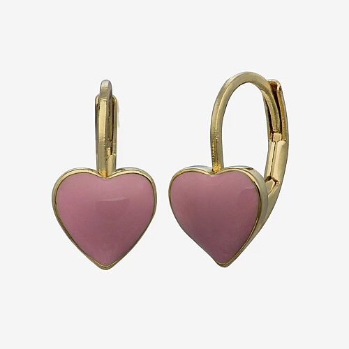 Click here for 10K Gold Over Brass 5mm Enamel Heart Stud Earrings... prices