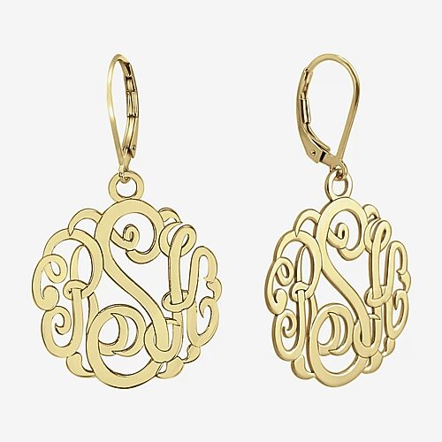 Click here for Personalized 14K Gold Over Sterling Silver Monogra... prices