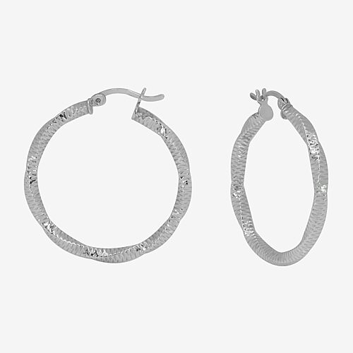 Click here for Womens Sterling Silver 30mm Round Hoop Earrings  O... prices