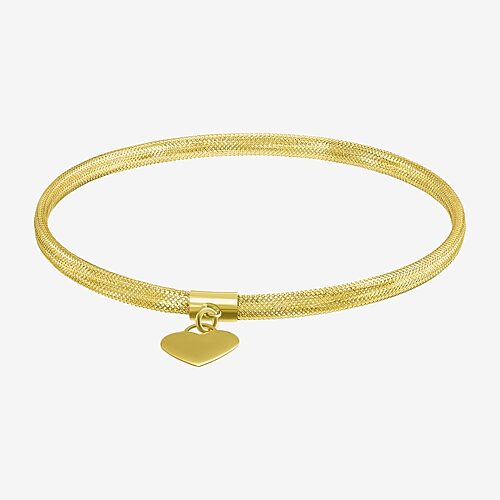 Click here for Made in Italy Womens 10K Gold Heart Stretch Bracel... prices