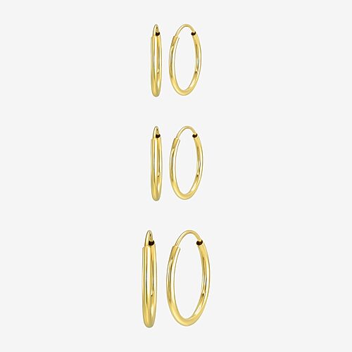 Click here for Womens 14K Gold Round 3 Pair Earring Set  One Size... prices