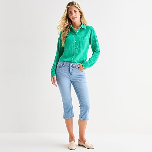 Click here for St. Johns Bay Womens Tall Mid Rise Capri Jean  10... prices